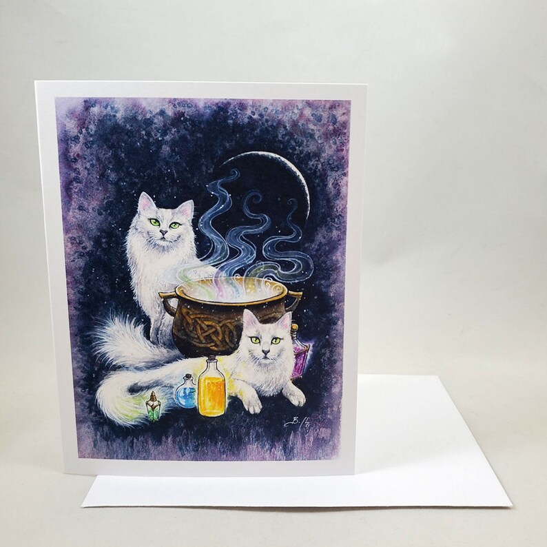 Cerridwen's Cats & Cordials - Fine Art Watercolour Celtic Magic Cat ...