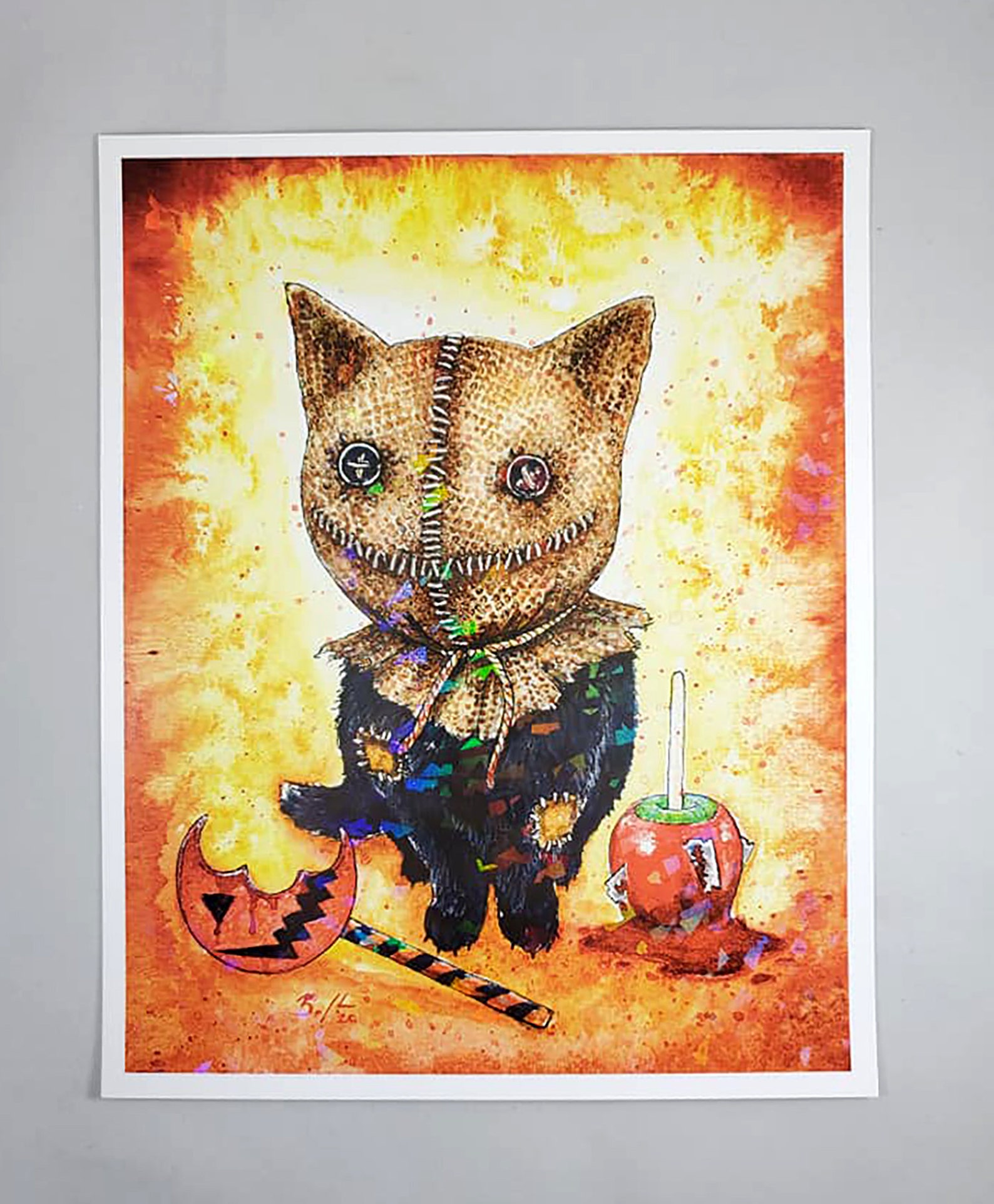 Hiss 'r Treat Fine Art Watercolour Halloween Horror - Etsy
