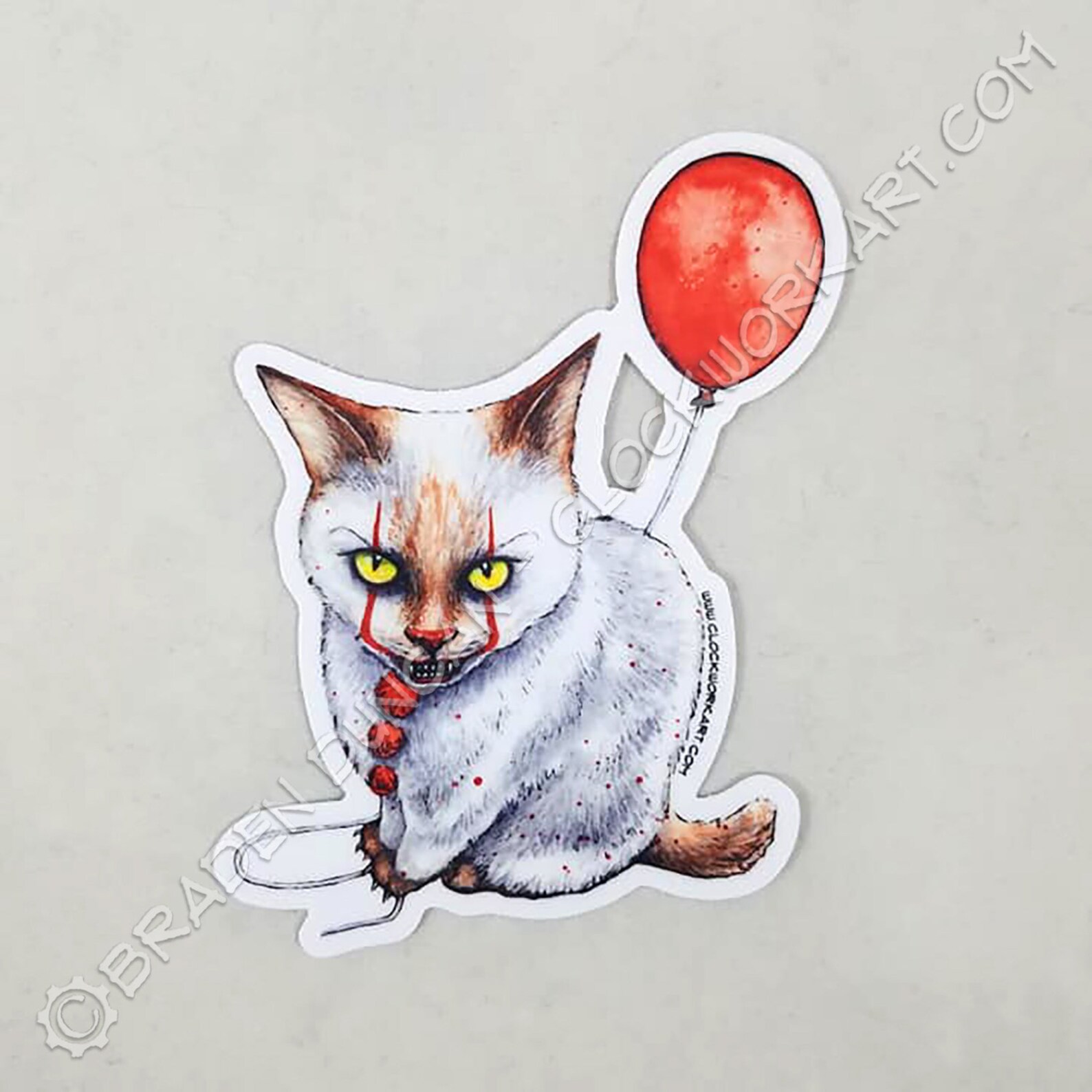 80's Horror Kitten Die Cut Vinyl Stickers: Watercolour - Etsy