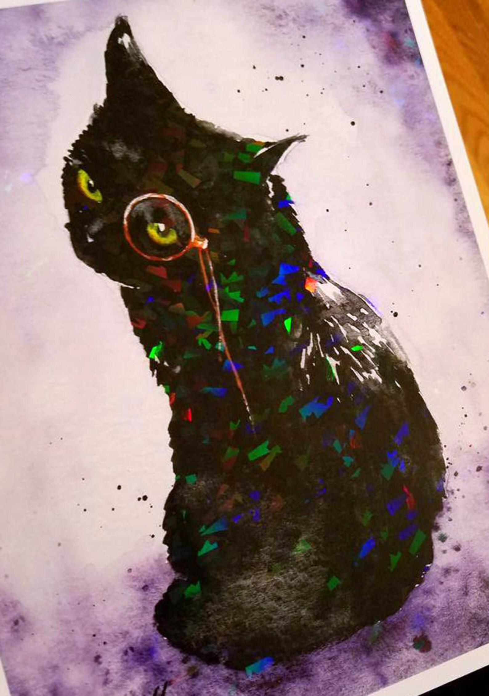 Dapper is as Dapper Does: Fine Art Watercolour Black Cat Print - Etsy