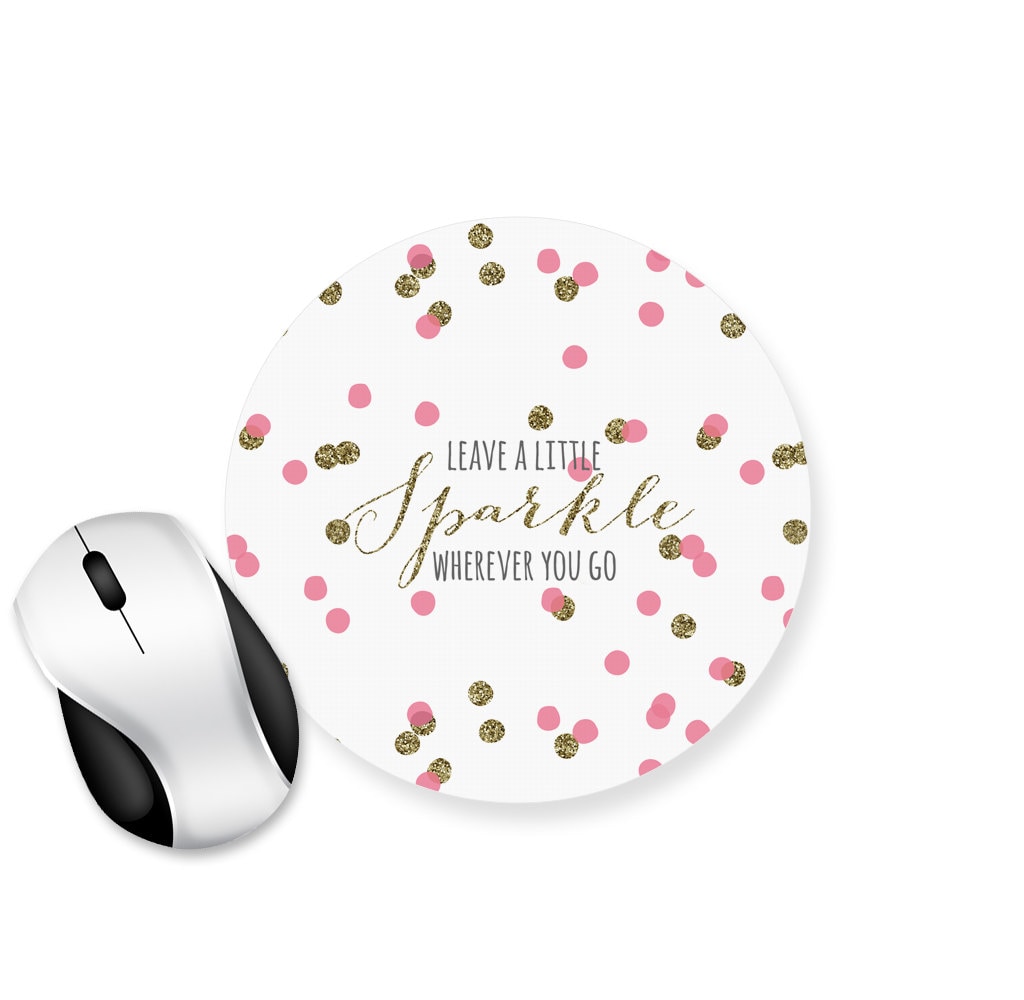 Sparkle Confetti Circle Mouse Pad Mouse Mat Desk Quote - Etsy