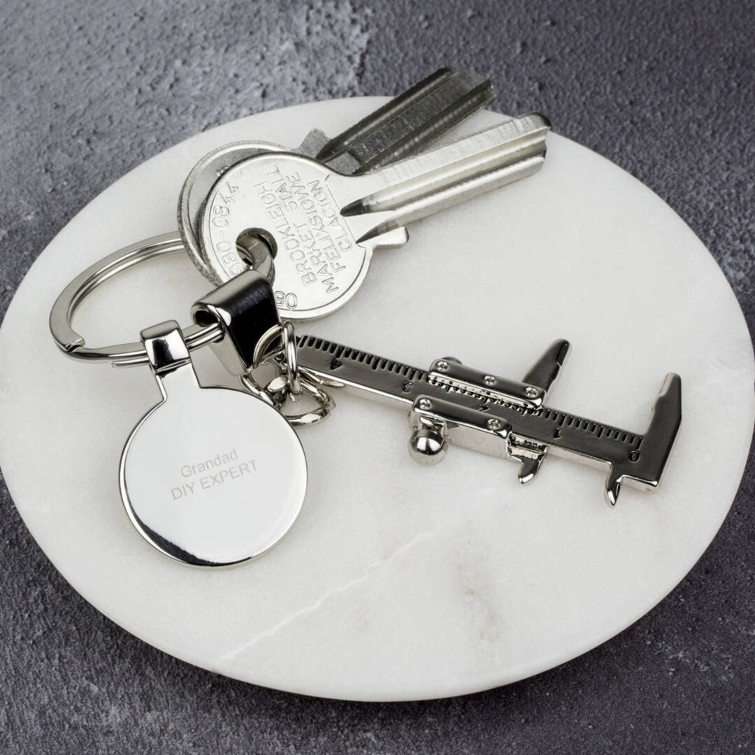 Personalised Vernier Caliper Gauge Keyring - Fathers Day - Keyring ...