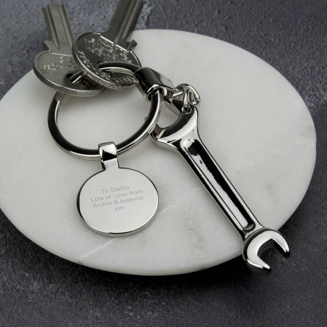 Personalised Spanner Keyring - Fathers Day - Keyring - Gift - Keychain ...