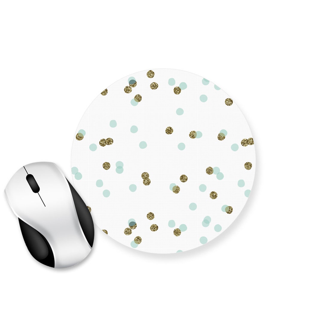 Custom Confetti Circle Mouse Pad - Mouse Mat Desk - Glitter Effect ...