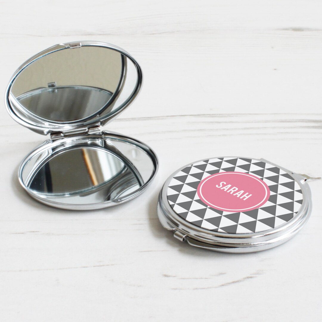 Triangle Print Mirror – Personalised Compact Mirror – Pattern Mirror ...