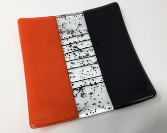 Orange Glass Plate | Etsy