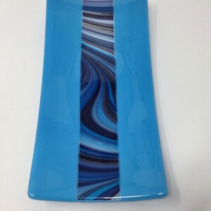 Blue Black Gray Fused Glass Tray, Art Glass Dish, Glass Serving Tray - Etsy