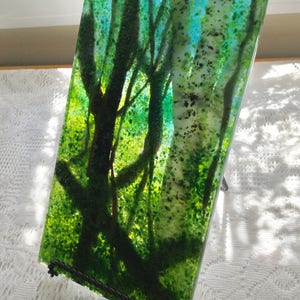 Fused Glass Art Forest Woods Glass Painting Frit Painting | Etsy