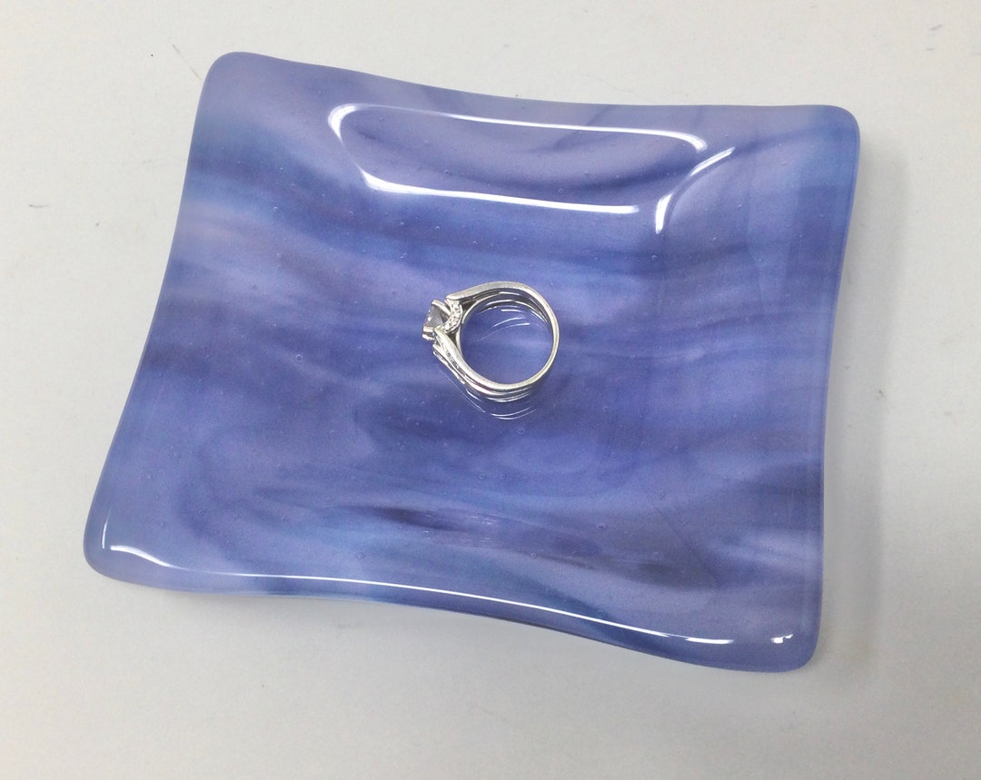 Purple Art Glass Ring Dish, Fused Glass Dish, Decorative Glass Tray - Etsy