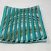 Fused Glass Tray: Turquoise Orange Venetian Blind Style Art Glass Dish ...