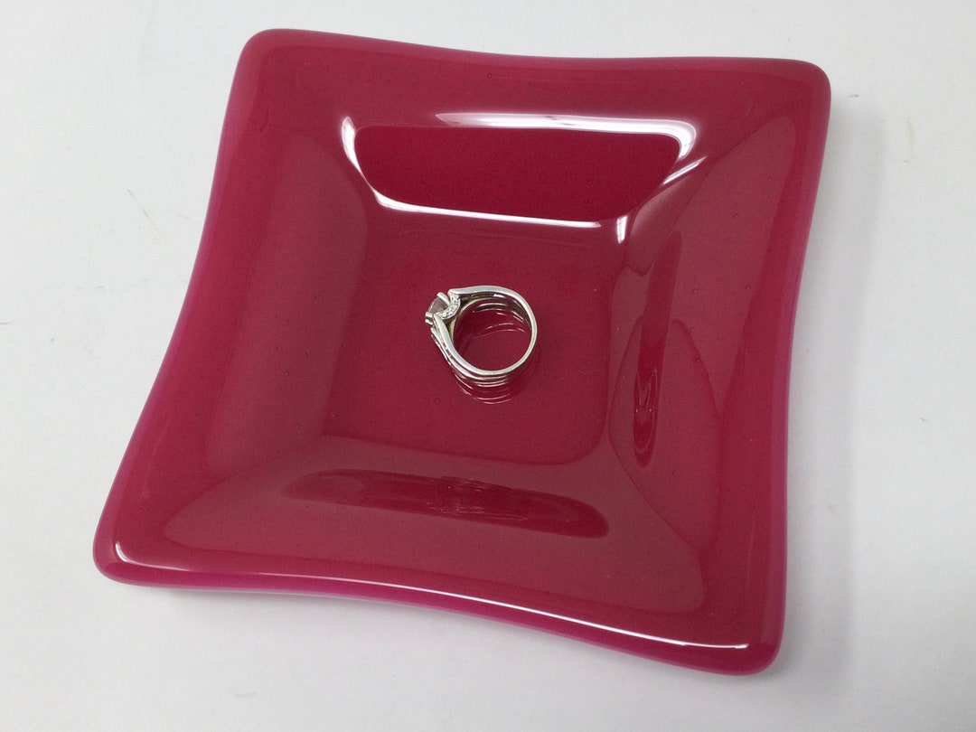 Fuchsia Fused Glass Ring Dish: Handmade Art Glass Trinket Tray - Etsy