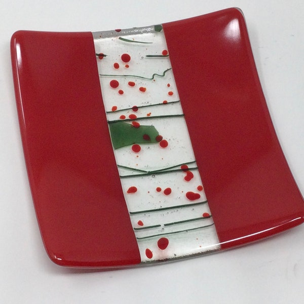 Fused Glass Christmas Plate - Etsy