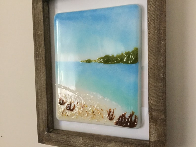 Fused Glass Seascape Beach Frit Glass Painting Seaside | Etsy