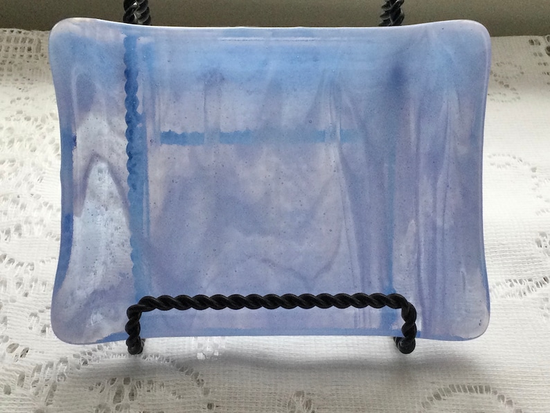 Jabonera de vidrio fusionado color lavanda, soporte para esponja de ...