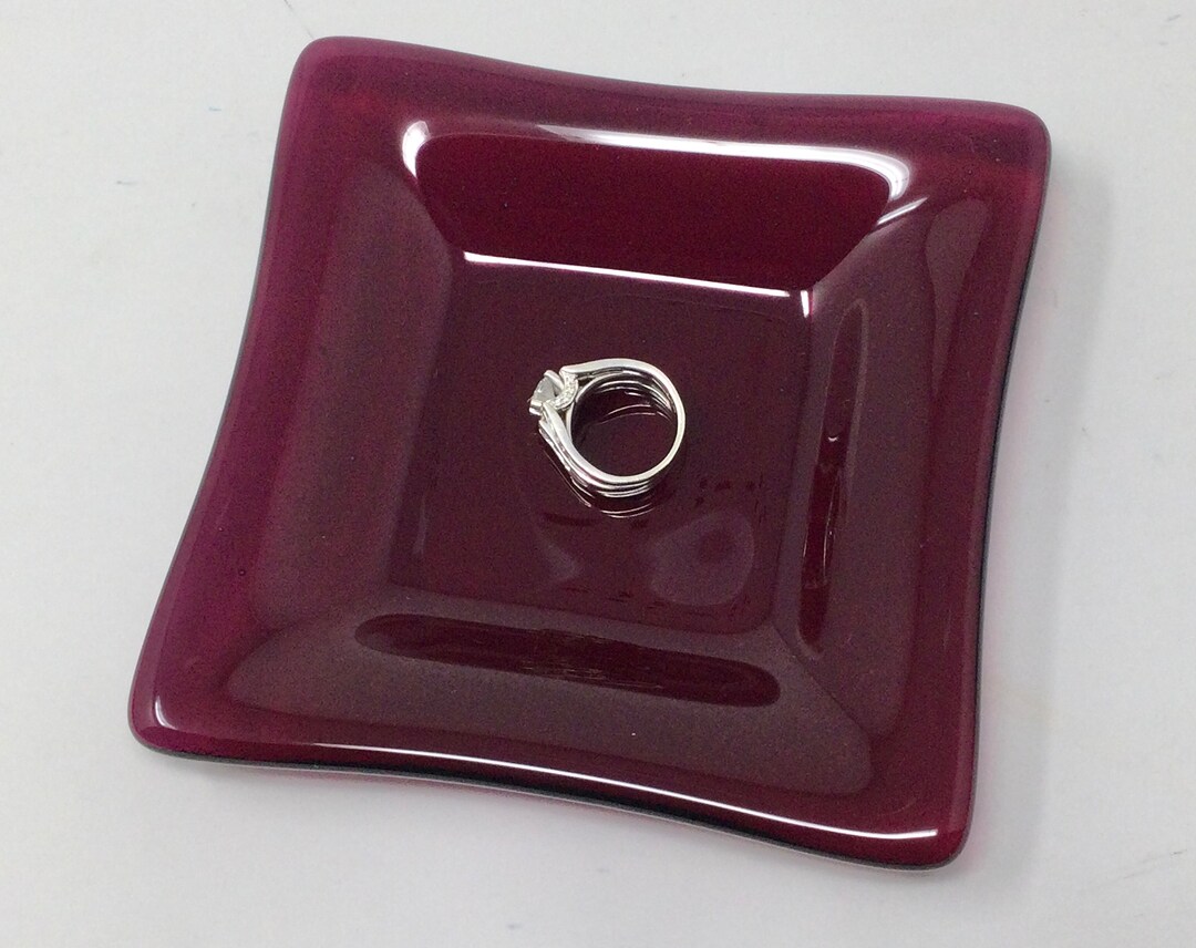 Fuchsia Fused Glass Ring Dish: Handmade Art Glass Tray - Etsy