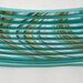 Fused Glass Tray: Turquoise Orange Venetian Blind Style Art Glass Dish ...