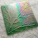 Iridescent Leaf Textured Art Glass Trivet, Fused Glass Trivet, Iridized ...