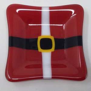 Fused Glass Santa Suit Dish Santa Claus Holiday Dish Art - Etsy