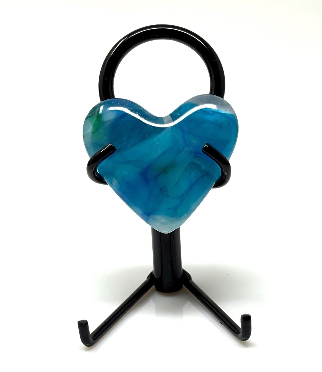 Fused Glass Pocket Heart: Blue Pocket Hug Gift - Etsy