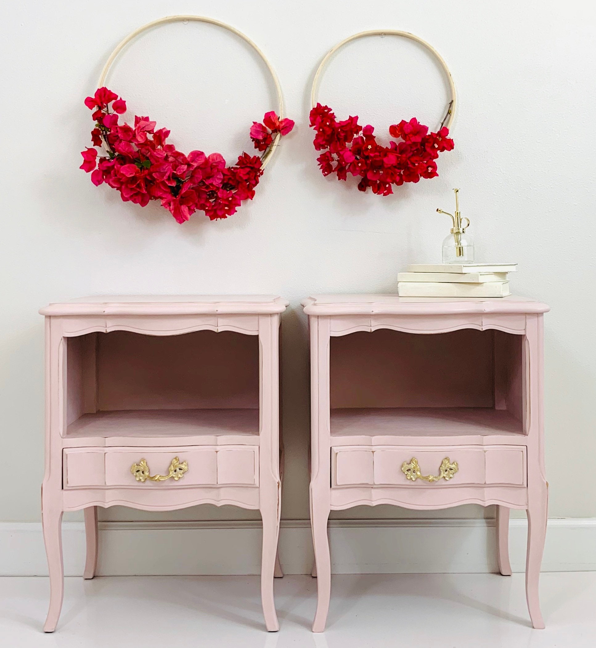 SOLD Pair of Vintage French Provincial Pink Night Stands Wood - Etsy