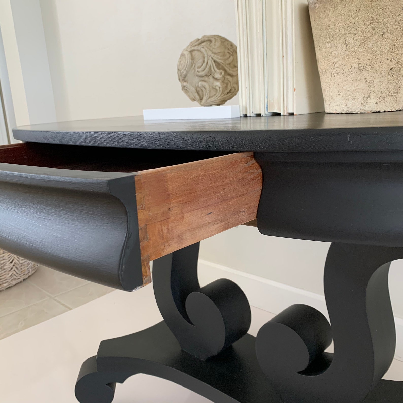 SOLD Antique Empire Library Table , Entryway Table, Console Table ...