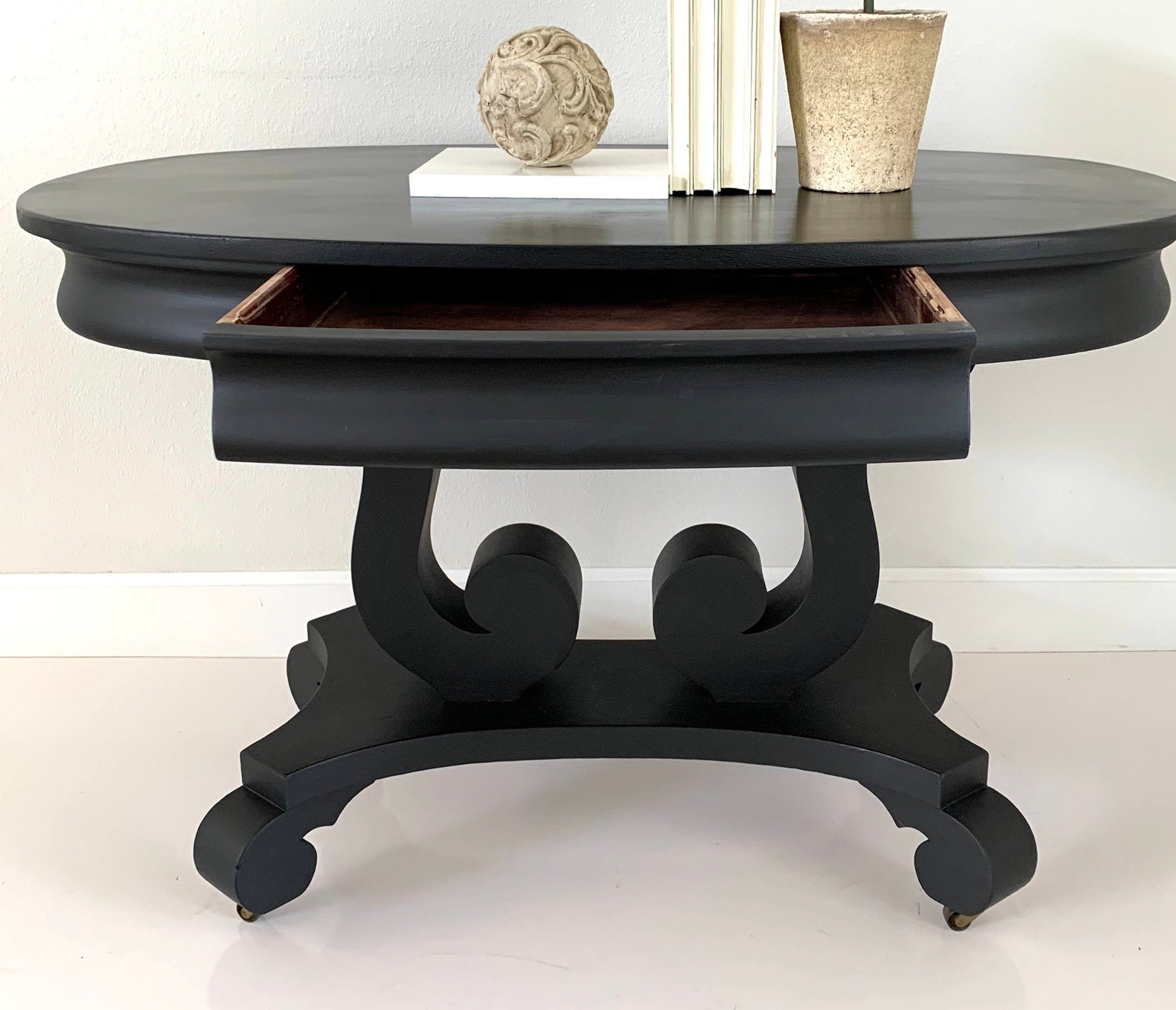 SOLD Antique Empire Library Table , Entryway Table, Console Table ...