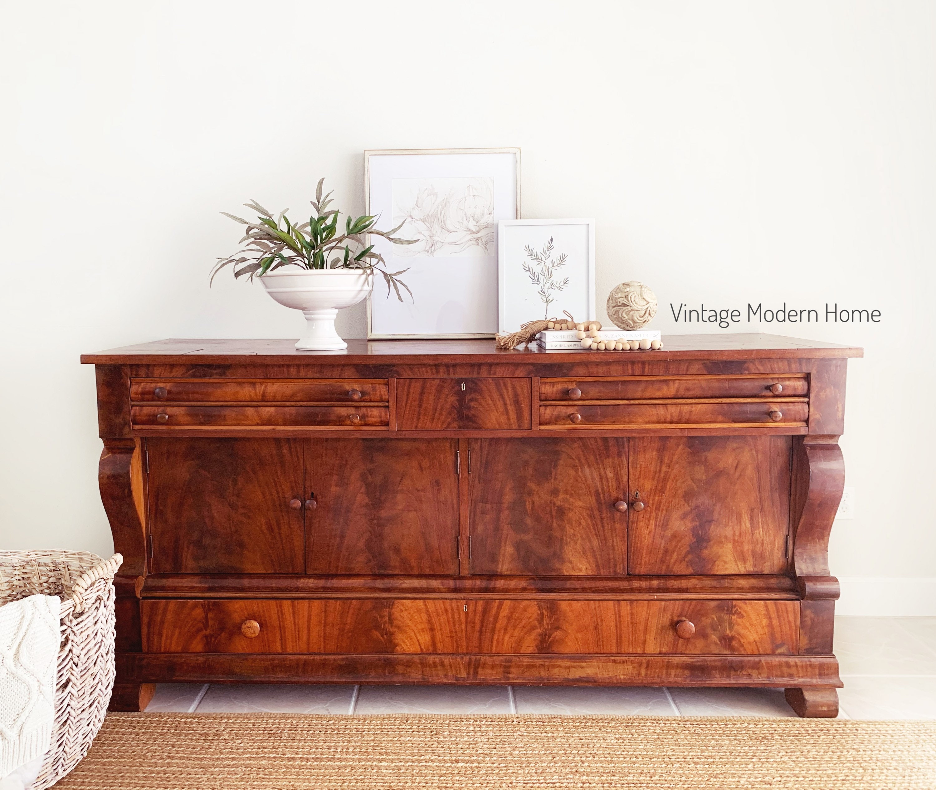 SOLD Antique Farmhouse Empire Buffet server sideboard credenza Etsy