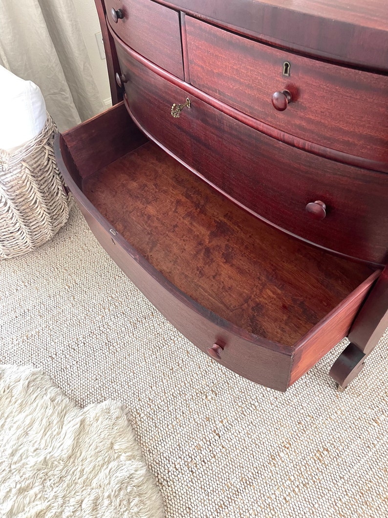 Antique Mahogany Empire Chest of Drawers, Entryway Chest, Bedroom Chest ...