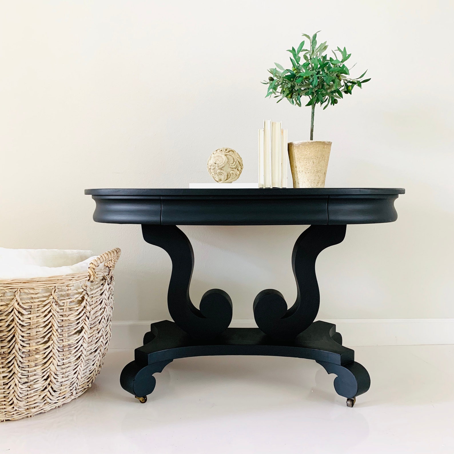 SOLD Antique Empire Library Table , Entryway Table, Console Table ...