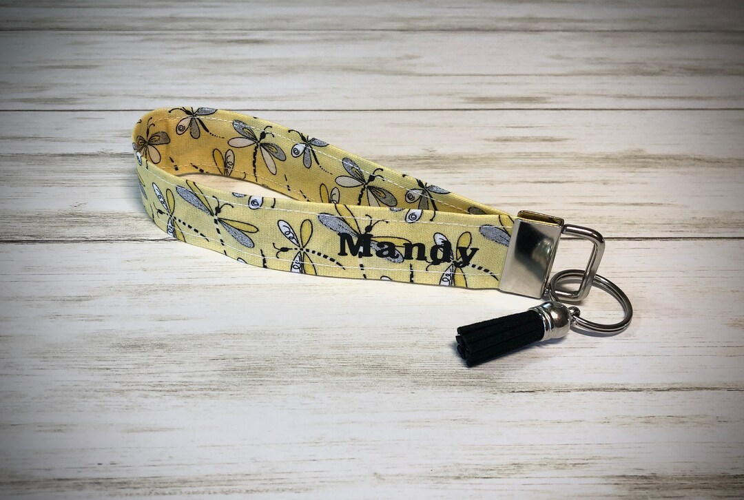 Personalized, Wristlet, Keychain, Name Keychain, Fabric Keychain ...