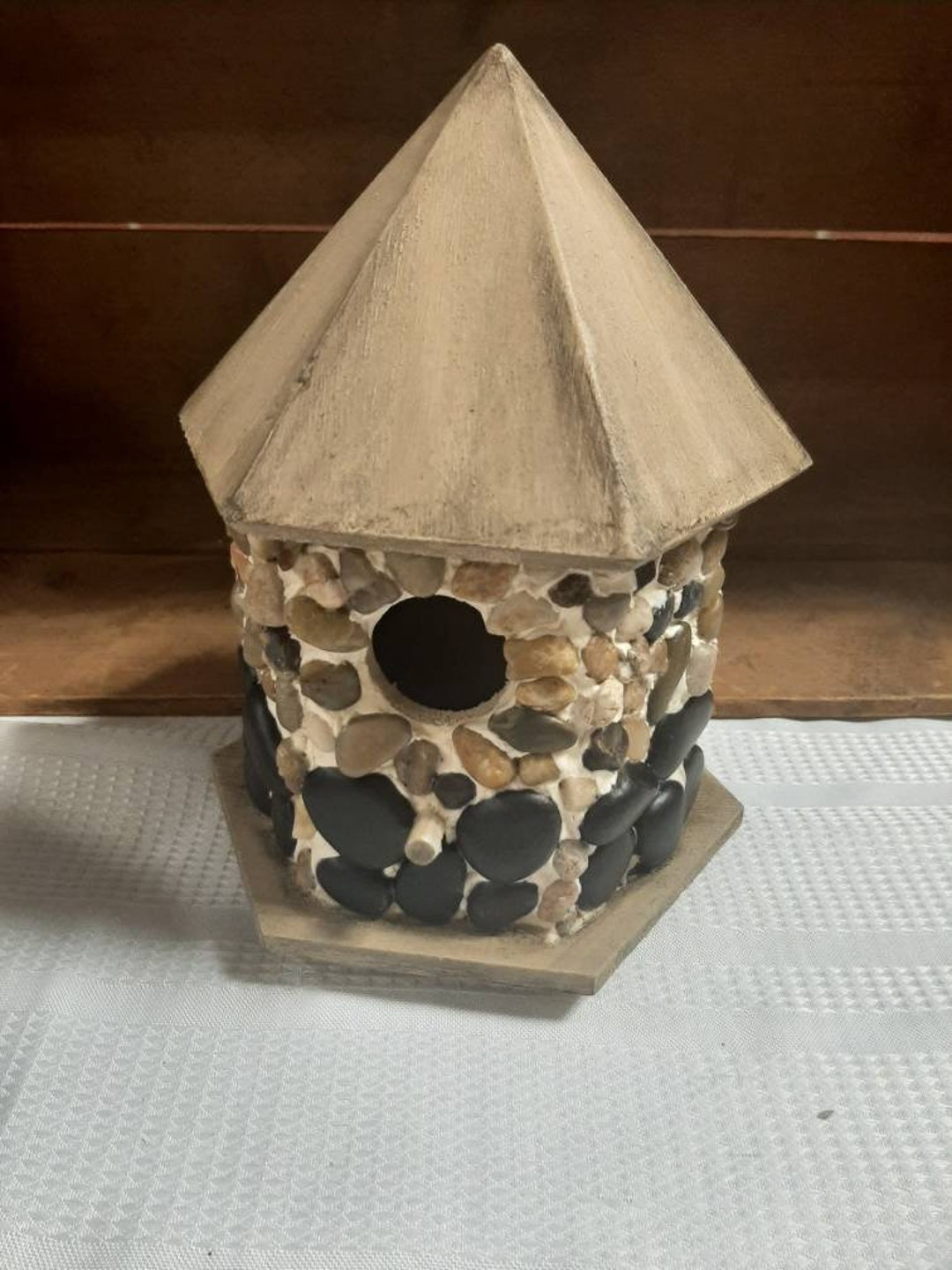 Gazebo Wood Stone Bird House - Etsy