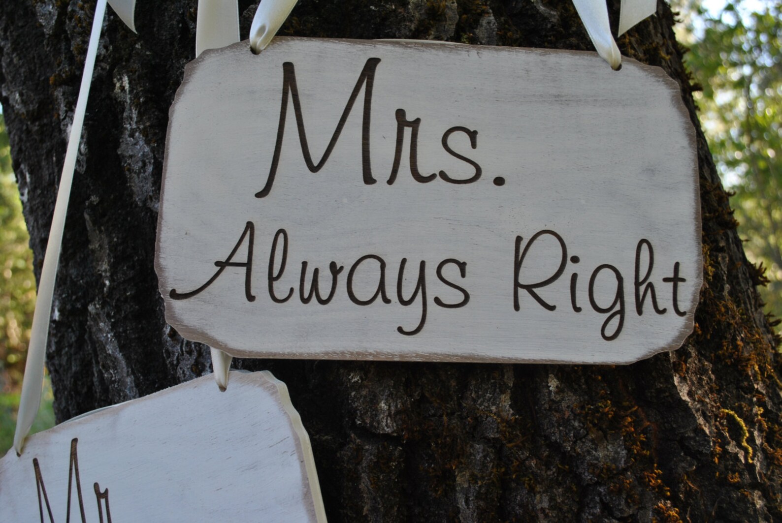 Mr Right Mrs Always Right Sign Wedding Chair Sign Rustic - Etsy