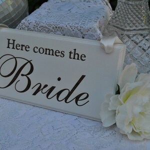 Just Married & Here Comes the Bride, Double Sided, Laser Etched ...
