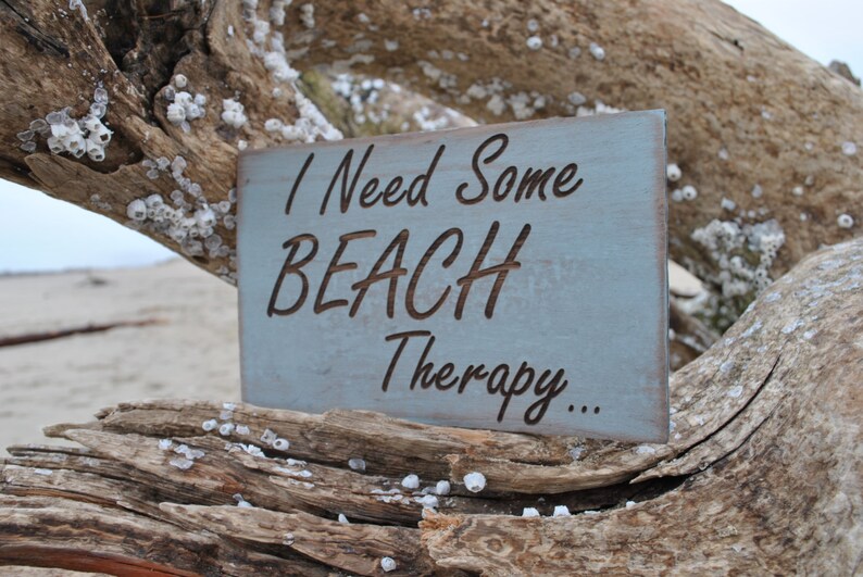 Beach Sign I Need Some Beach Therapy Beach Cottage Sign Home | Etsy