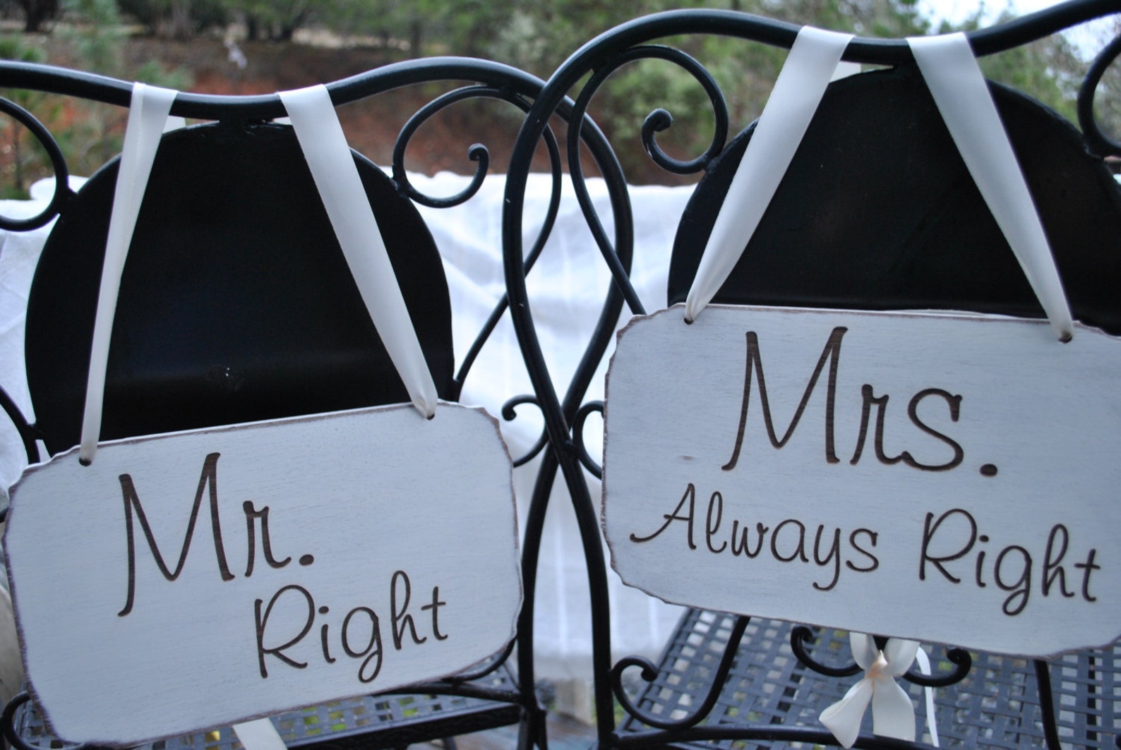 Mr Right Mrs Always Right Sign Wedding Chair Sign Rustic - Etsy