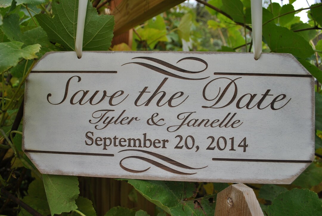 Save the Date Sign - Engagement Props - Save the Date Prop - Rustic ...