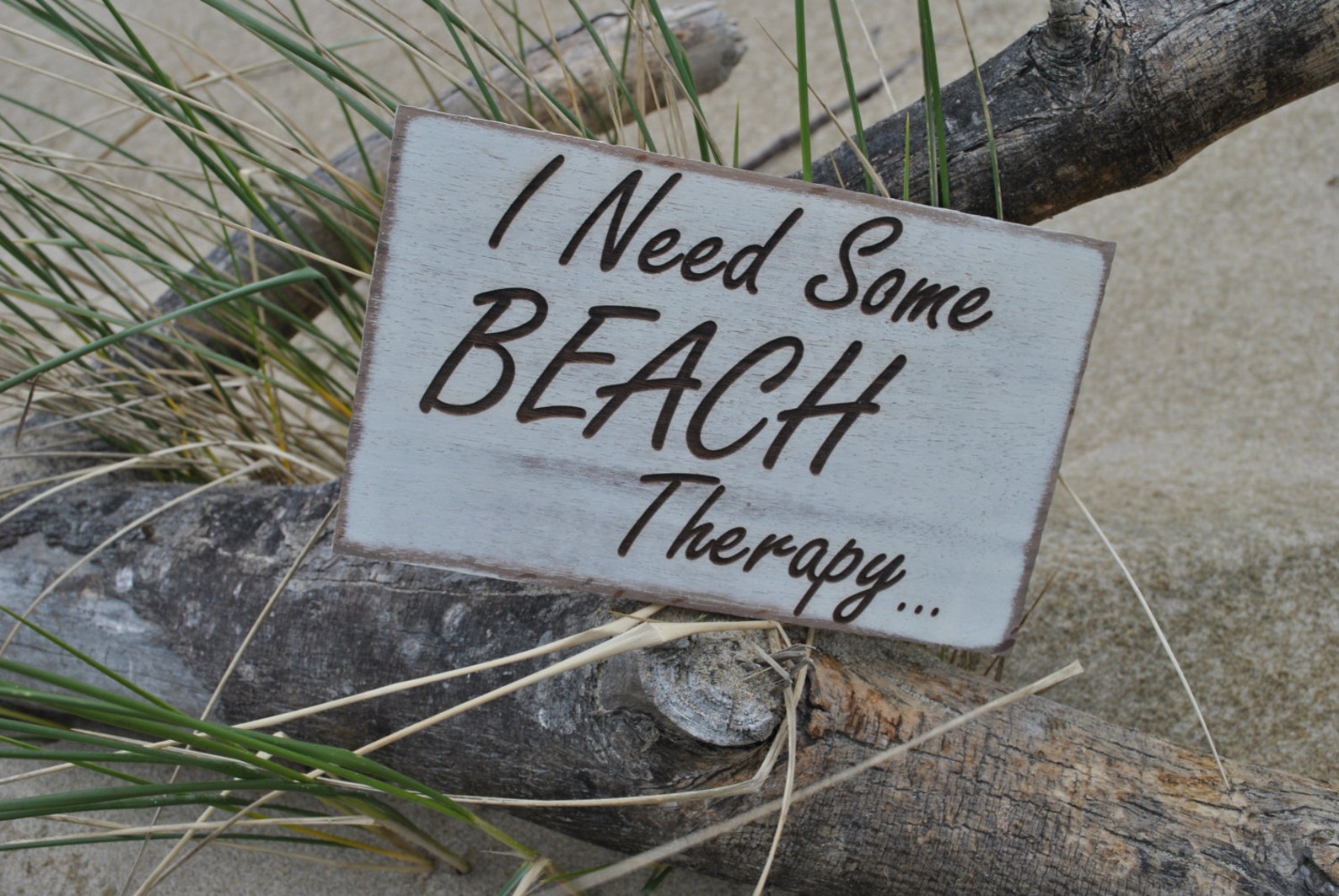 Beach Sign I Need Some Beach Therapy Beach Cottage Sign Home | Etsy