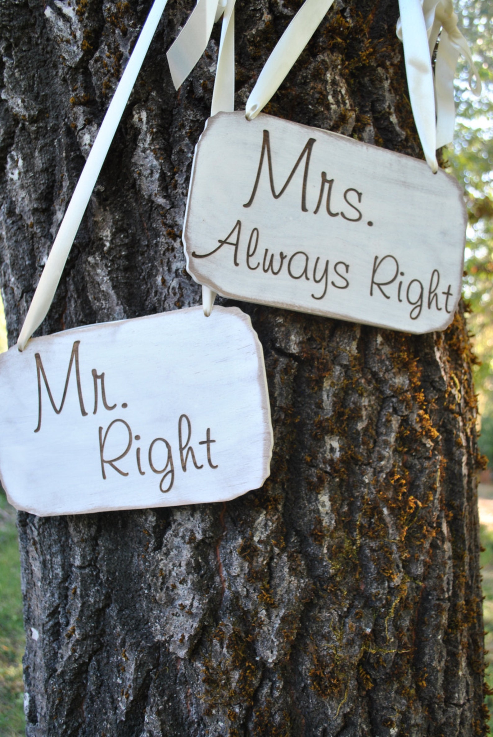 Mr Right Mrs Always Right Sign Wedding Chair Sign Rustic - Etsy