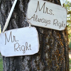 Mr Right Mrs Always Right Sign, Wedding Chair Sign, Rustic Wedding ...