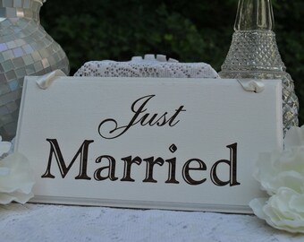 Wedding Sign Double Sided here Comes the Bride & | Etsy