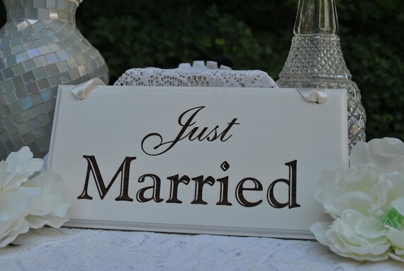 Just Married Wedding Sign Handmade & Laser Engraved. | Etsy