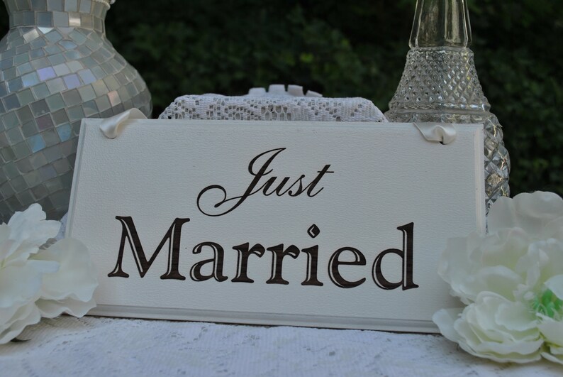 Just Married Wedding Sign Handmade & Laser Engraved. - Etsy