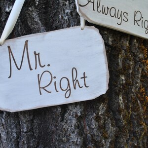 Mr Right Mrs Always Right Sign, Wedding Chair Sign, Rustic Wedding ...
