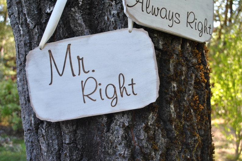 Mr Right Mrs Always Right Sign Wedding Chair Sign Rustic - Etsy