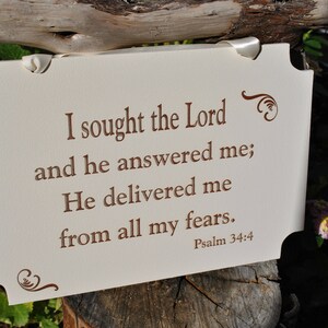 I Sought the Lord and He Answered Me, Christian Sign, Bible Verse Sign ...
