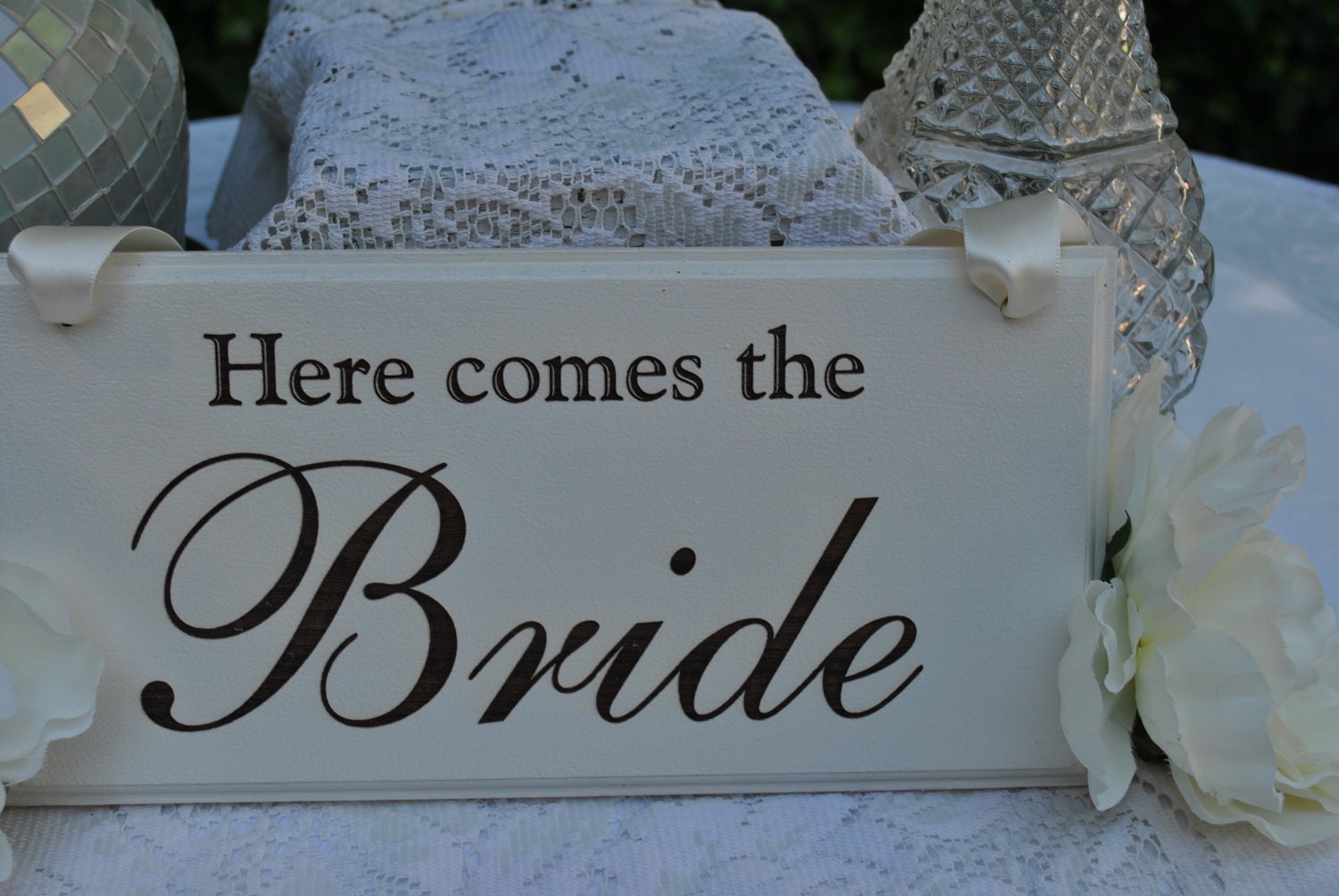 Just Married & Here Comes the Bride Double Sided Laser | Etsy