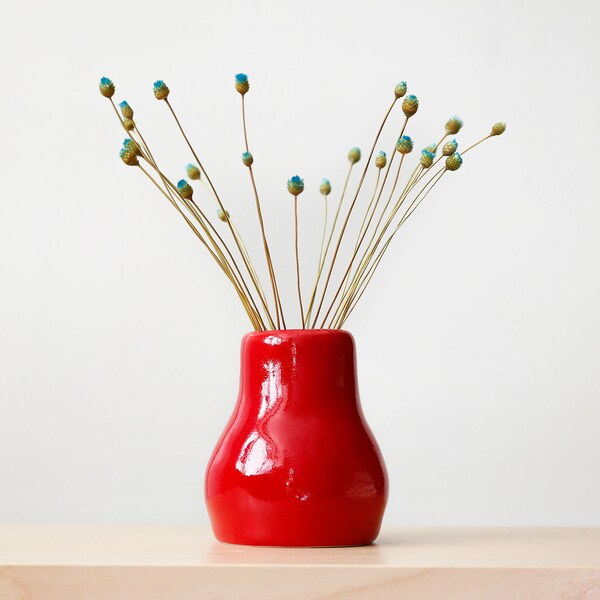 Small Red Pottery Vase - Etsy