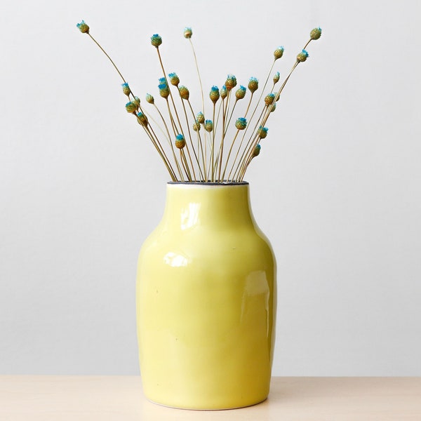 Yellow Ceramic Vase - Etsy