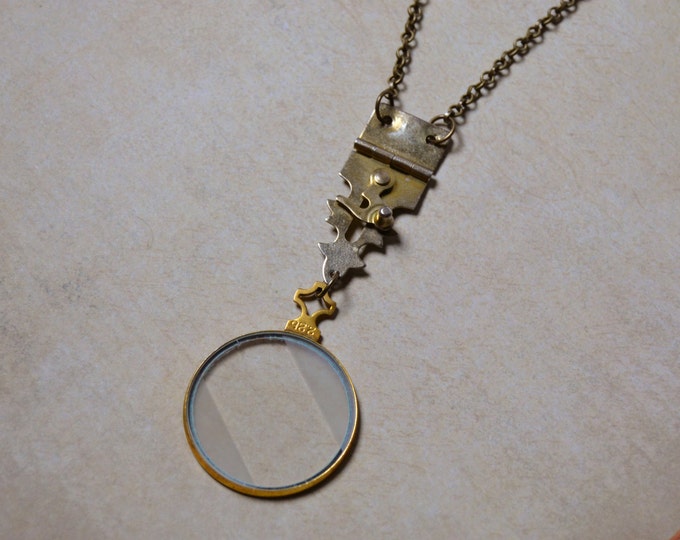 Repurposed Hinge and Optometrist Lens Necklace - Etsy