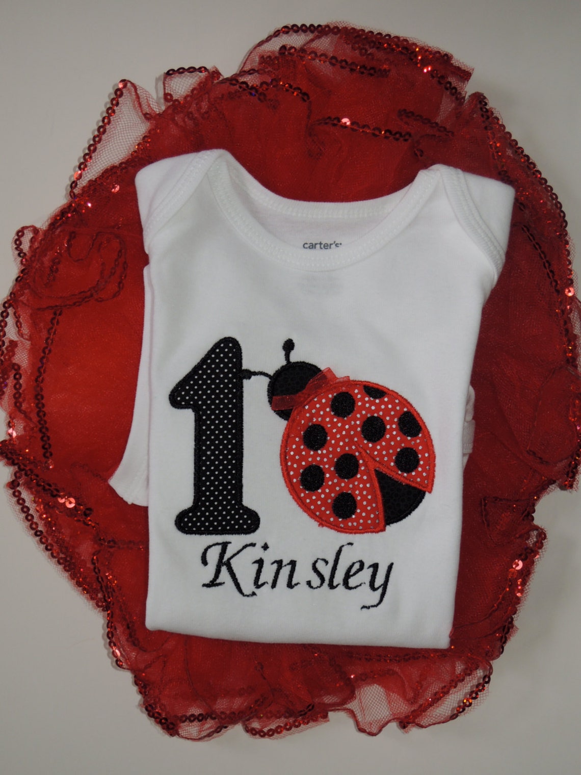 Personalized Ladybug Baby Girl's First Birthday Bodysuit - Etsy